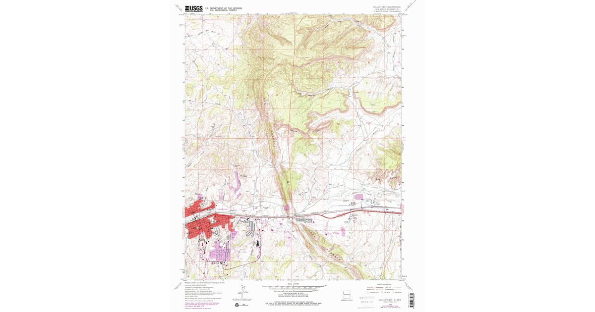 1979 Map of Gallup East, McKinley County, NM — High-Res | Pastmaps