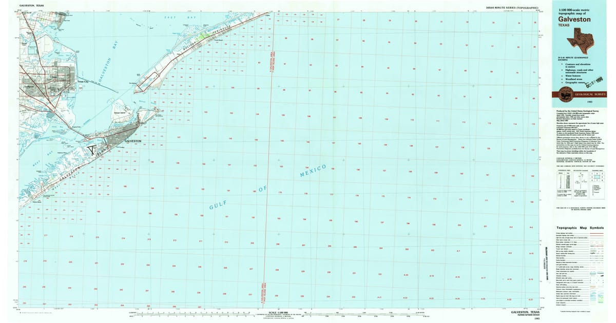 1983 Map of Galveston, TX — High-Res | Pastmaps