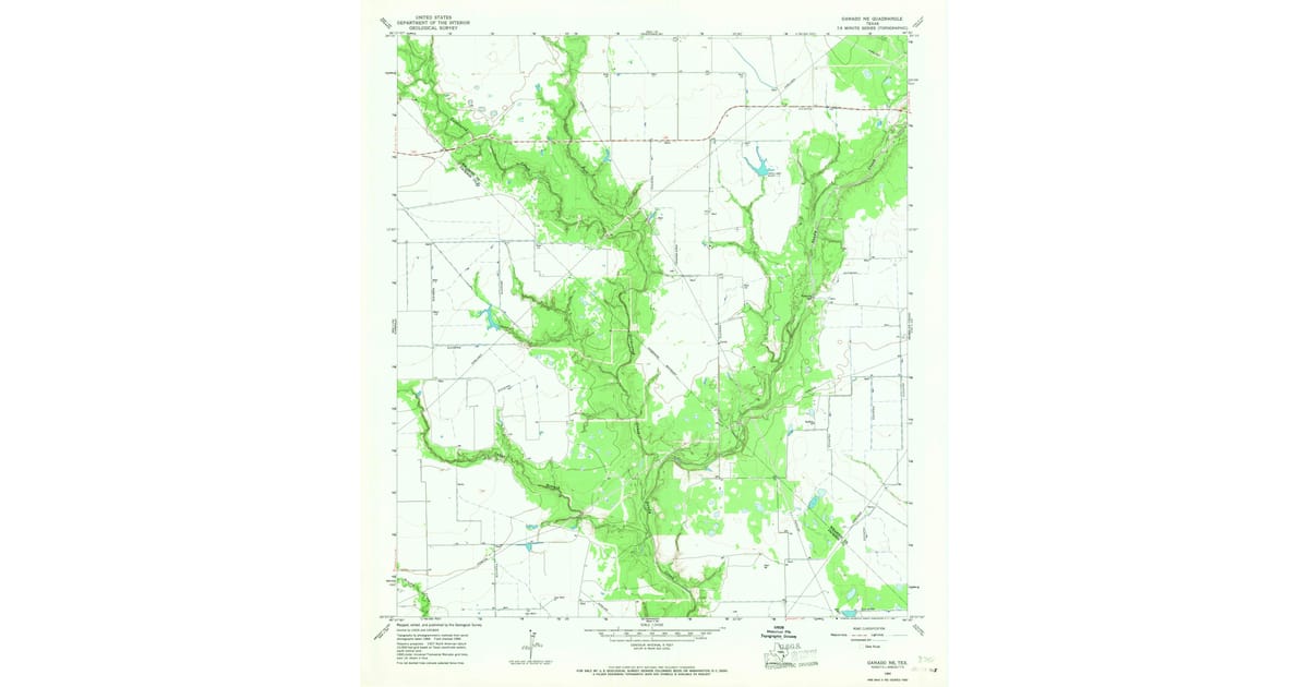 1965 Map of Ganado NE, Wharton County, TX — High-Res | Pastmaps