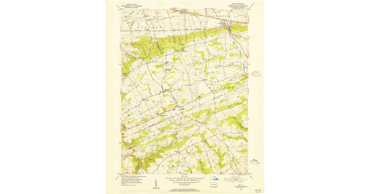 1955 Map of Gap, PA — High-Res | Pastmaps