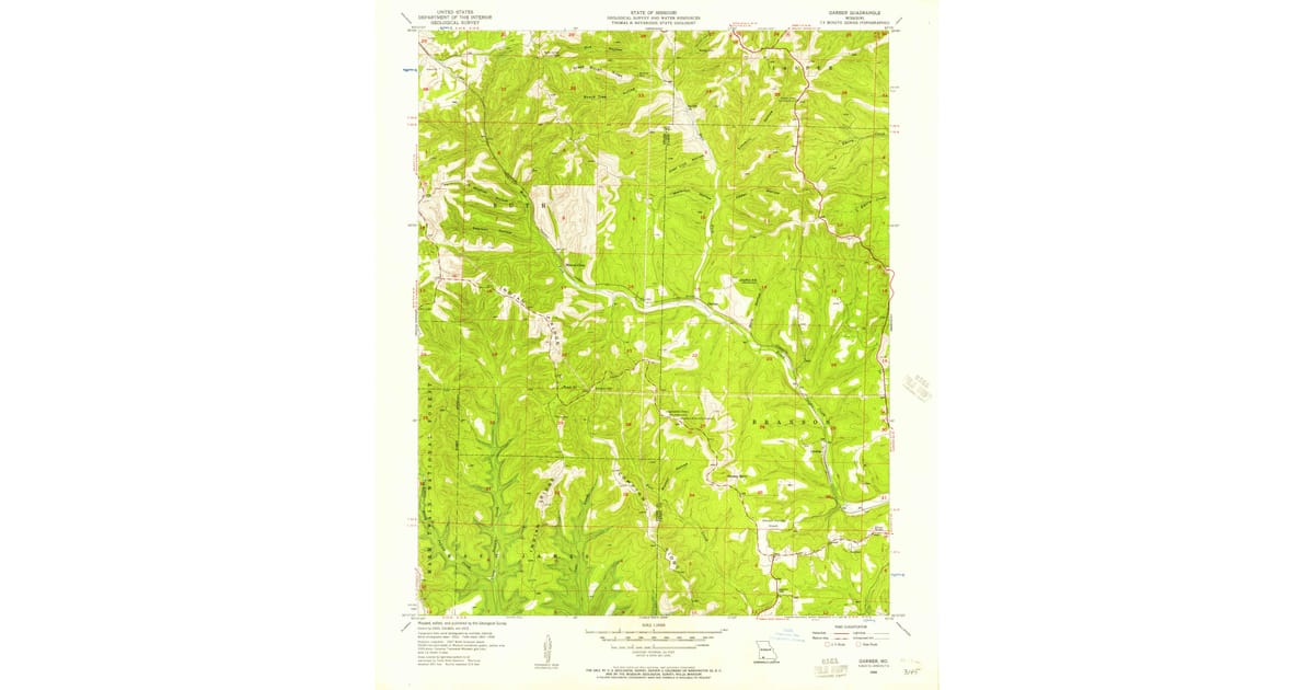 1956 Map of Garber, Taney County, MO — High-Res | Pastmaps