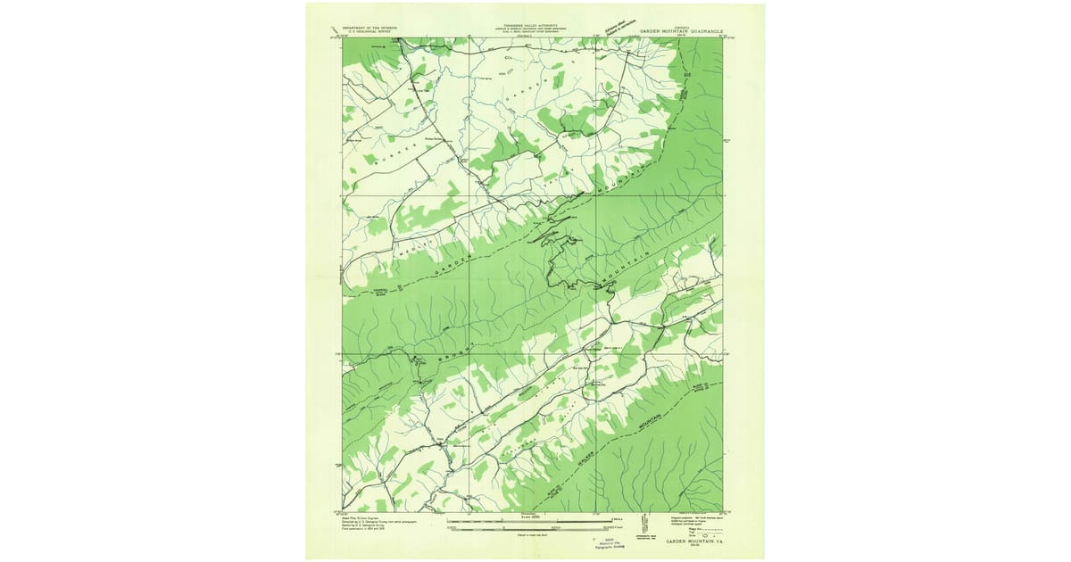 1935 Map of Garden Mountain, Bland County, VA — High-Res | Pastmaps