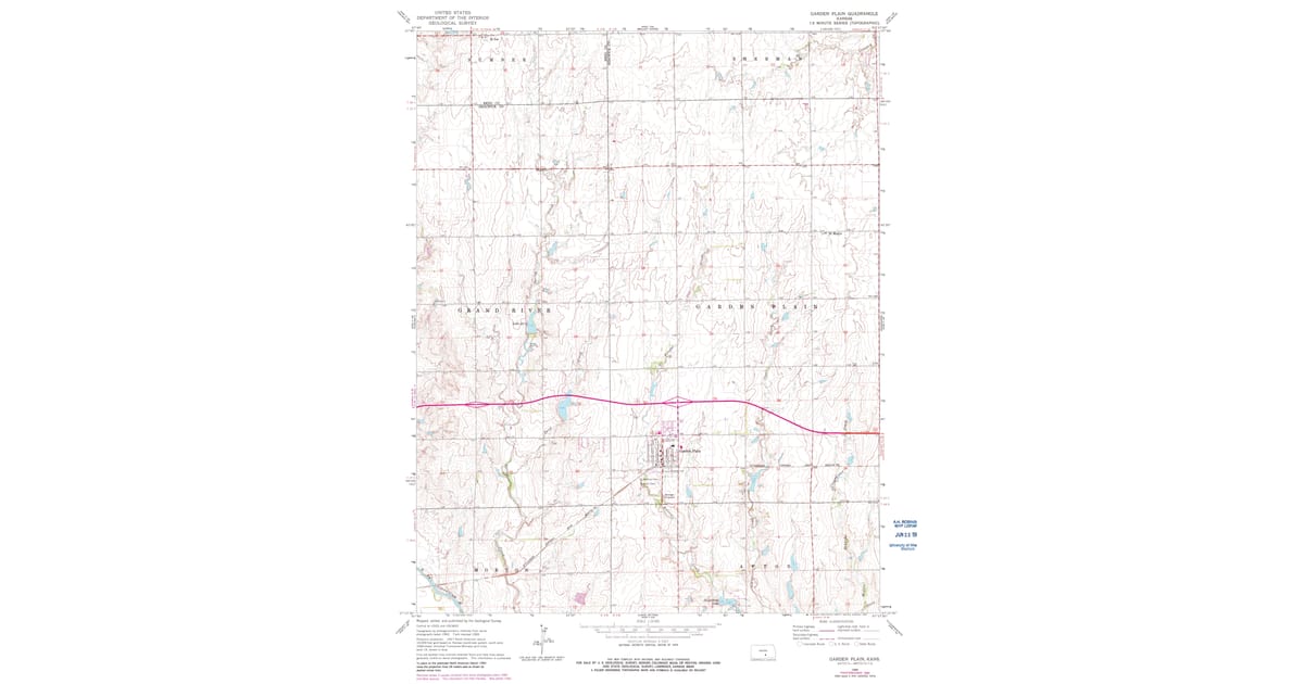 1965 Map of Garden Plain, KS — High-Res, 1982 Print | Pastmaps
