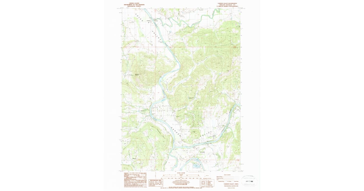 1987 Map of Garden Valley, Douglas County, OR — High-Res | Pastmaps