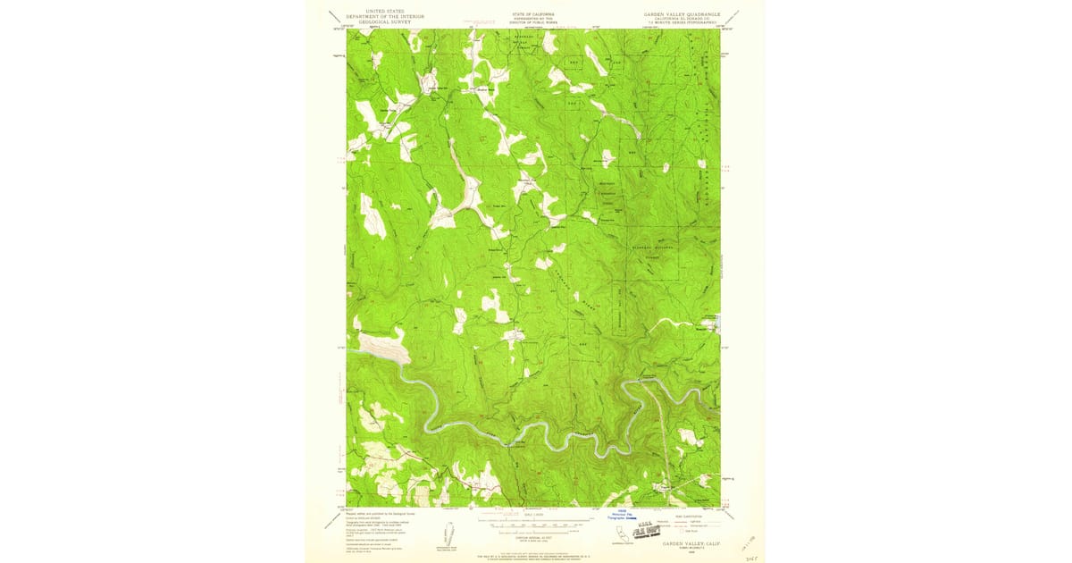 1949 Map of Garden Valley, El Dorado County, CA — High-Res | Pastmaps
