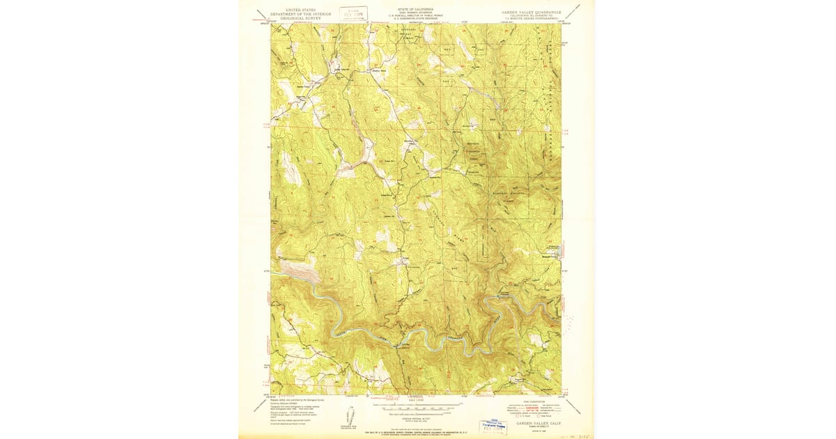 1950 Map of Garden Valley, El Dorado County, CA — High-Res | Pastmaps