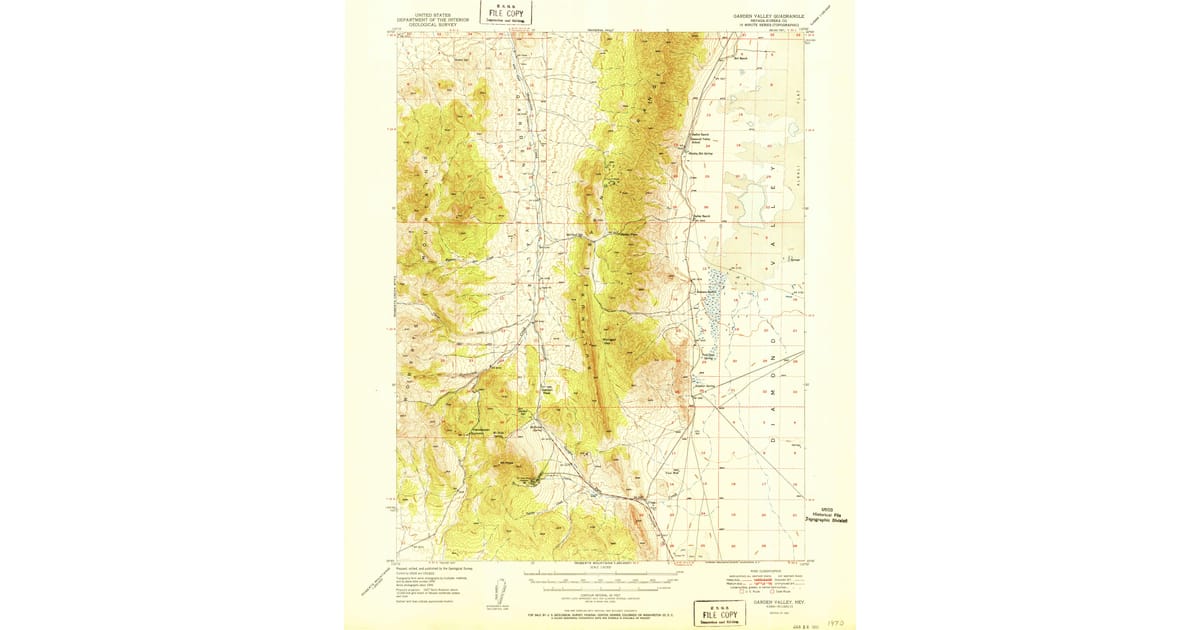 1951 Map of Garden Valley, Eureka County, NV — High-Res | Pastmaps