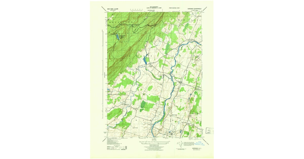 1943 Map of Gardiner, Ulster County, NY — High-Res | Pastmaps