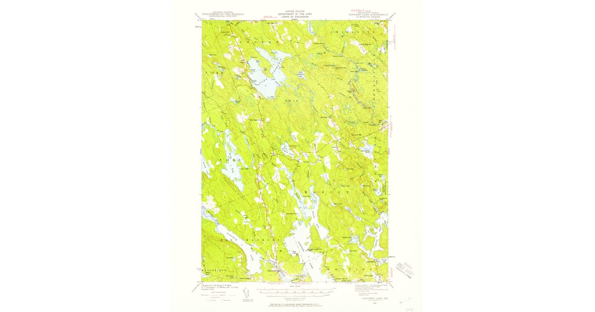 1941 Map of Gardner Lake, Washington County, ME — High-Res | Pastmaps
