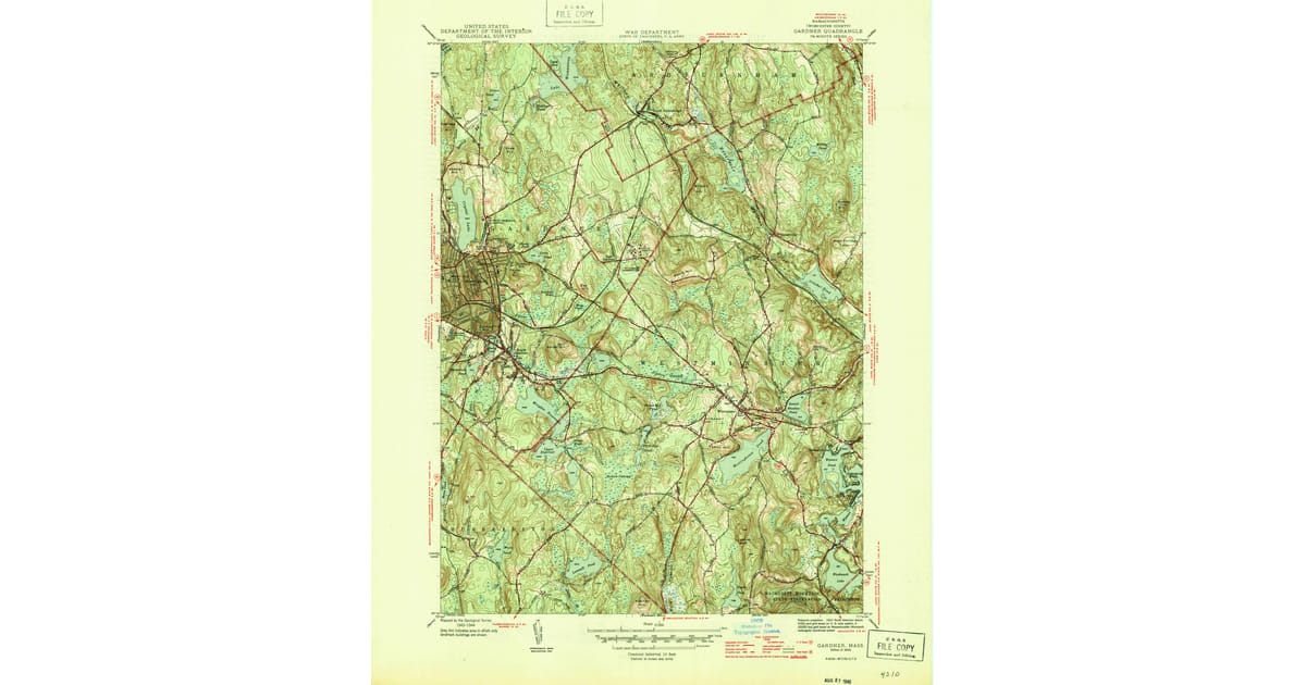 1946 Map of Gardner, MA — High-Res | Pastmaps
