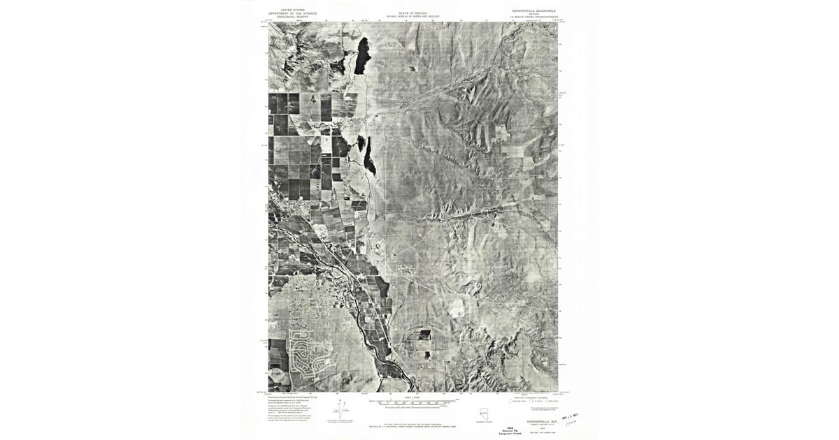 1974 Map of Gardnerville, NV — High-Res | Pastmaps