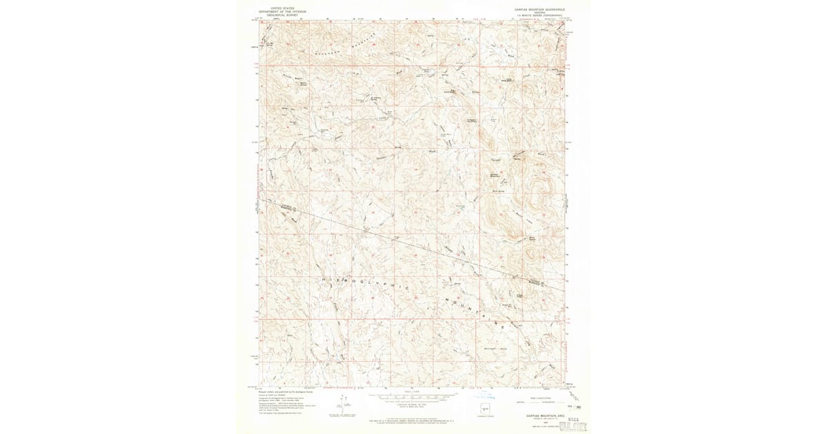 1964 Map of Garfias Mountain, Yavapai County, AZ — High-Res | Pastmaps