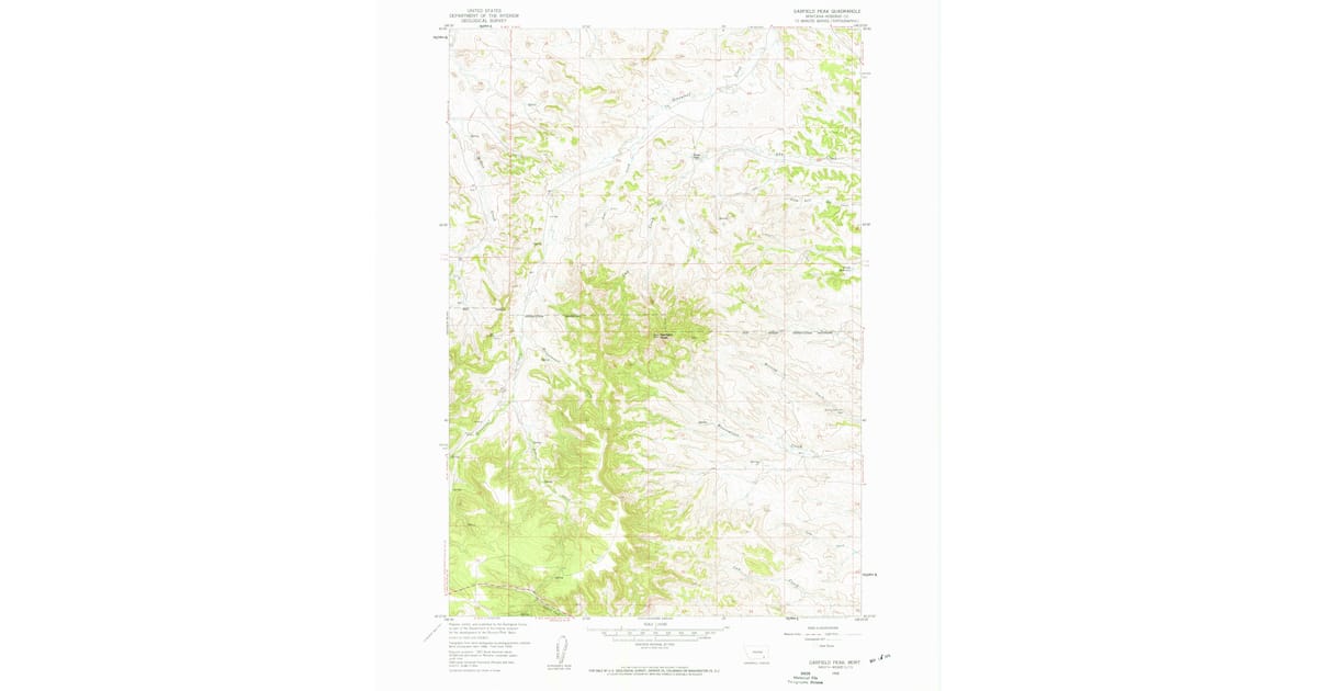 1958 Map of Garfield Peak, Rosebud County, MT — High-Res | Pastmaps