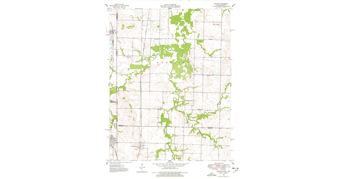 1948 Map of Garland, KS — High-Res | Pastmaps