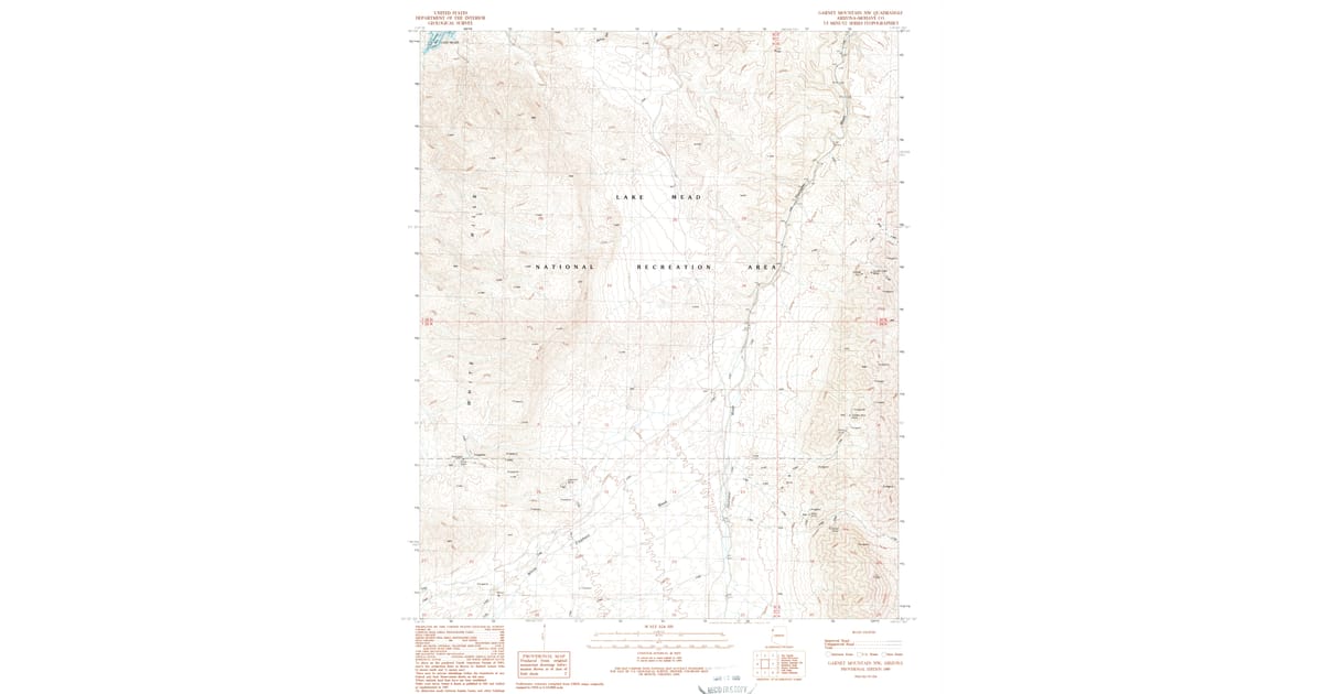 1989 Map of Garnet Mountain NW, Mohave County, AZ — High-Res | Pastmaps