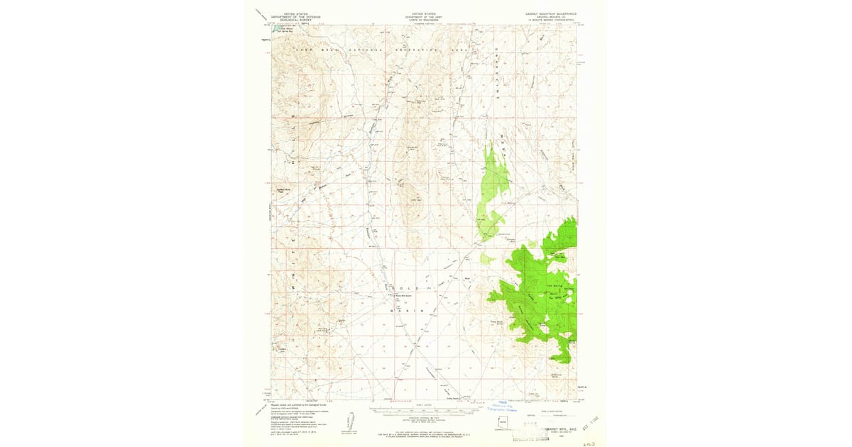 1960 Map of Garnet Mtn., Mohave County, AZ — High-Res | Pastmaps