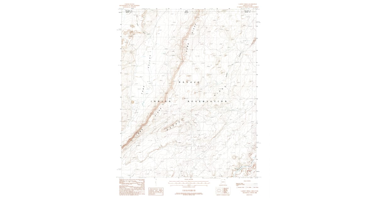 1988 Map of Garnet Ridge, Apache County, AZ — High-Res | Pastmaps