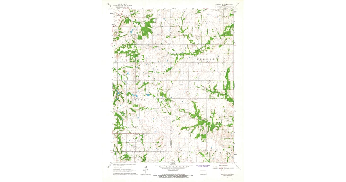 1966 Map of Garnett SE, Anderson County, KS — High-Res | Pastmaps