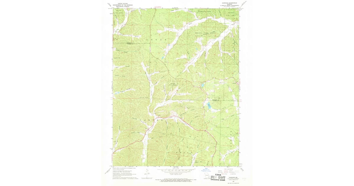 1968 Map of Garwood, Carter County, MO — High-Res | Pastmaps