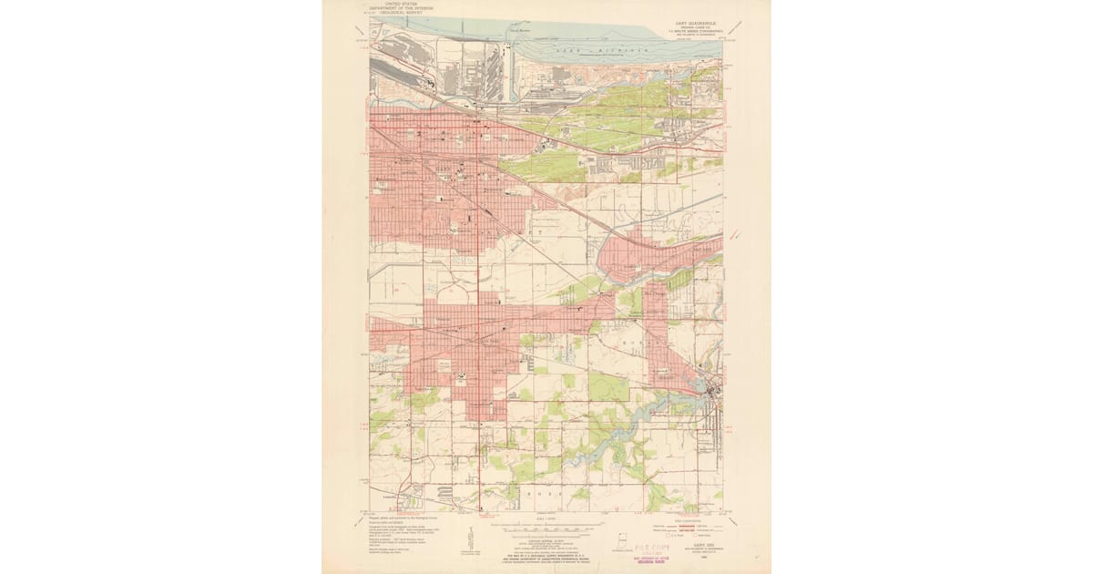 1953 Map of Gary, IN — High-Res | Pastmaps