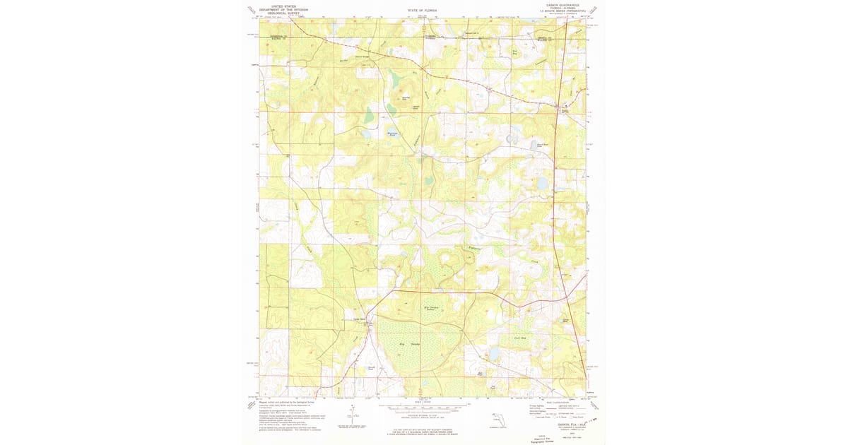 1973 Map of Gaskin, Walton County, FL — High-Res | Pastmaps