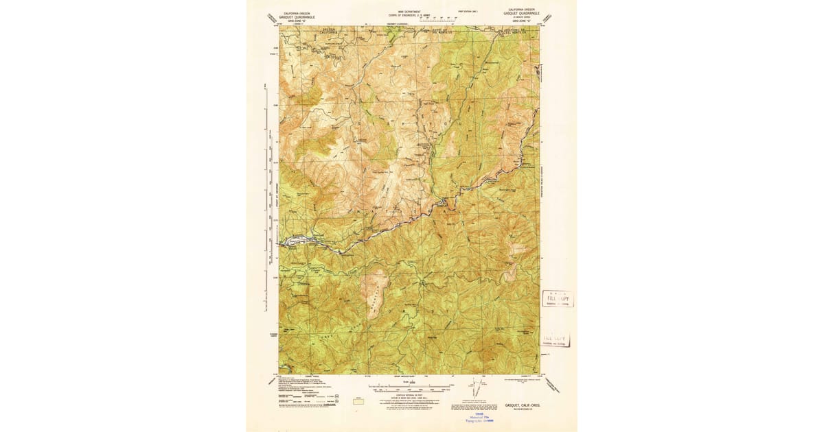 1945 Map of Gasquet, CA — High-Res | Pastmaps