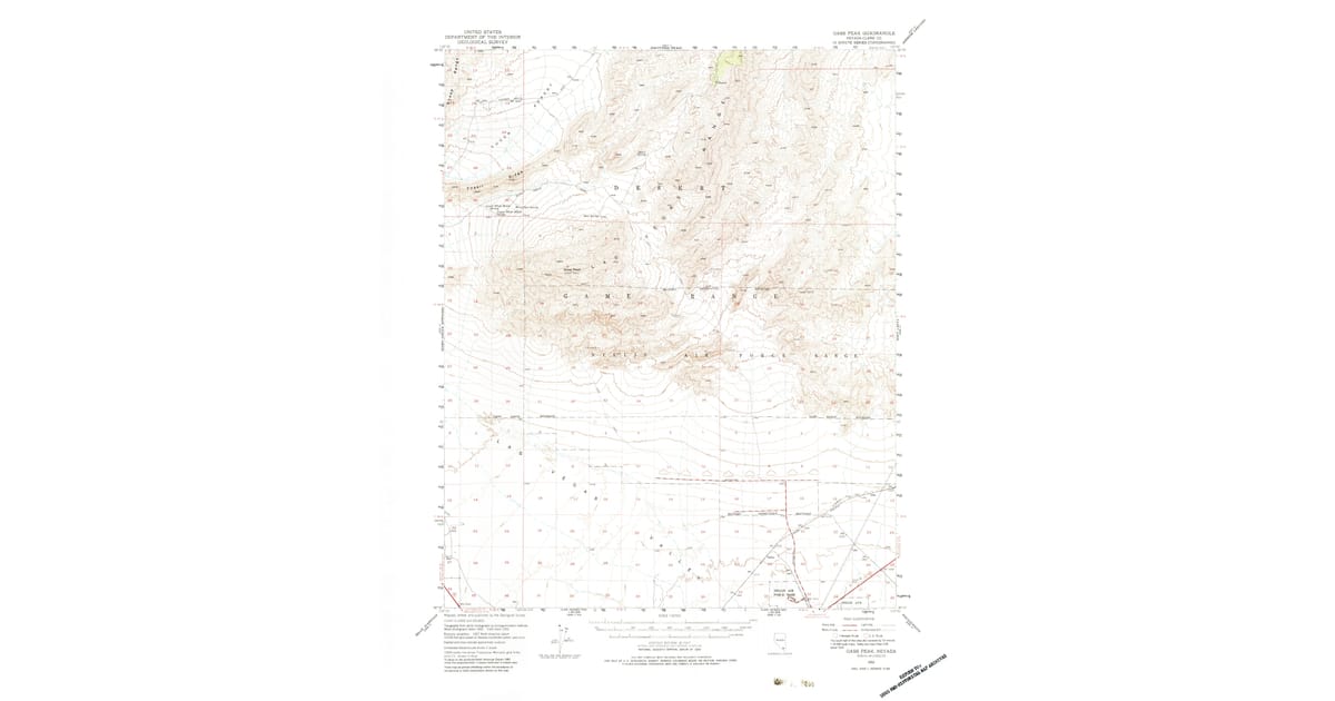 1952 Map of Gass Peak, Clark County, NV — High-Res, 1983 Print | Pastmaps