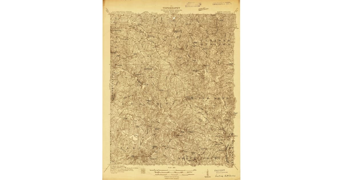 Old Maps of Spencer Mountain, NC for Hiking & Exploration | Pastmaps