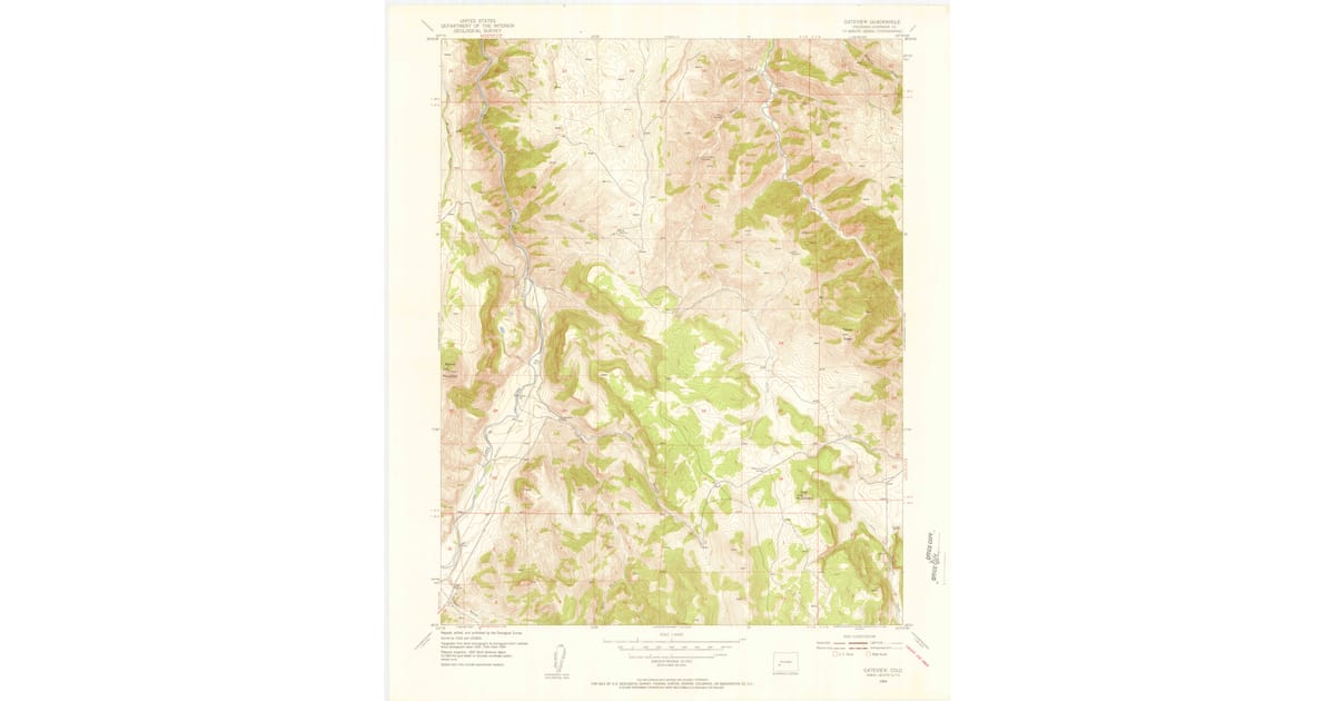 1954 Map of Gateview, Gunnison County, CO — High-Res | Pastmaps