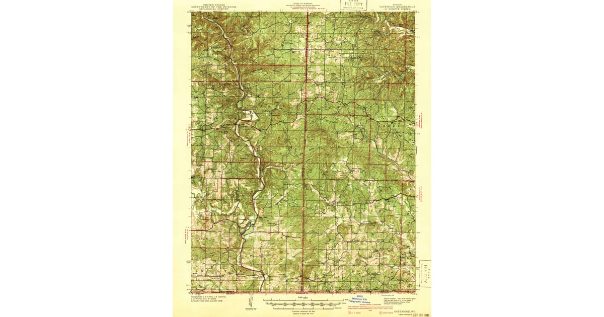 1941 Map of Gatewood, Oregon County, MO — High-Res | Pastmaps