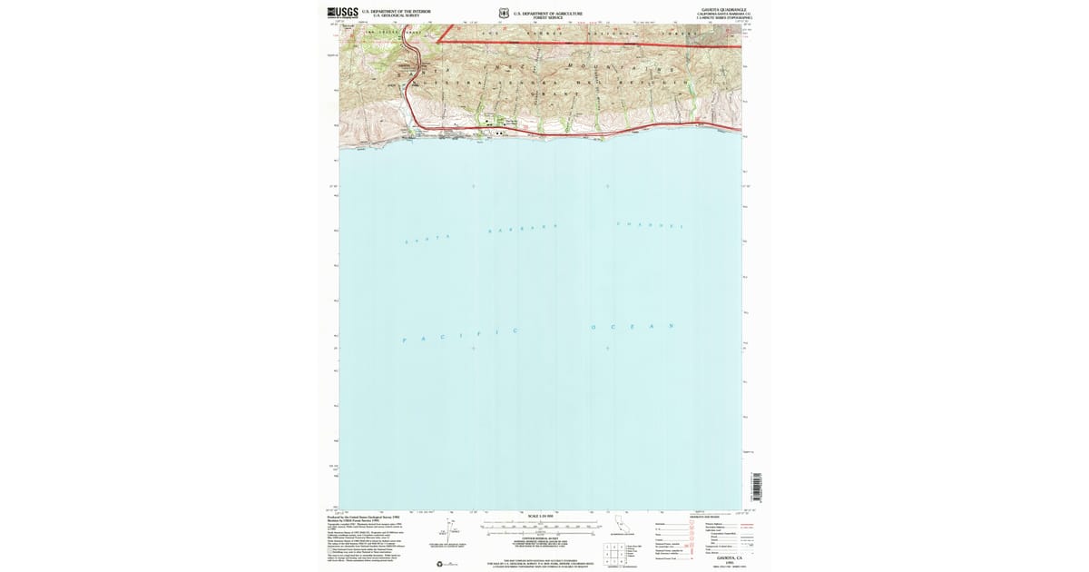 1995 Map of Gaviota, Santa Barbara County, CA — High-Res | Pastmaps