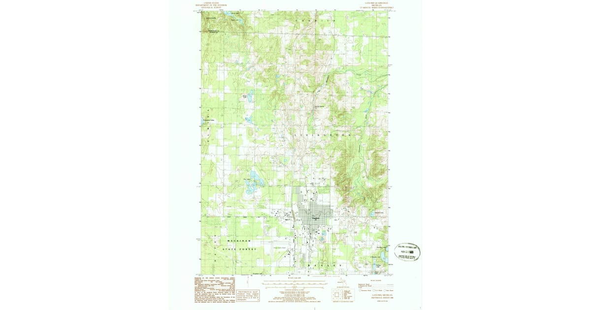 1986 Map of Gaylord, MI — High-Res | Pastmaps