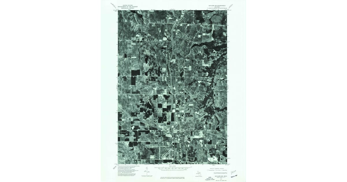 1975 Map of Gaylord SW, Otsego County, MI — High-Res | Pastmaps