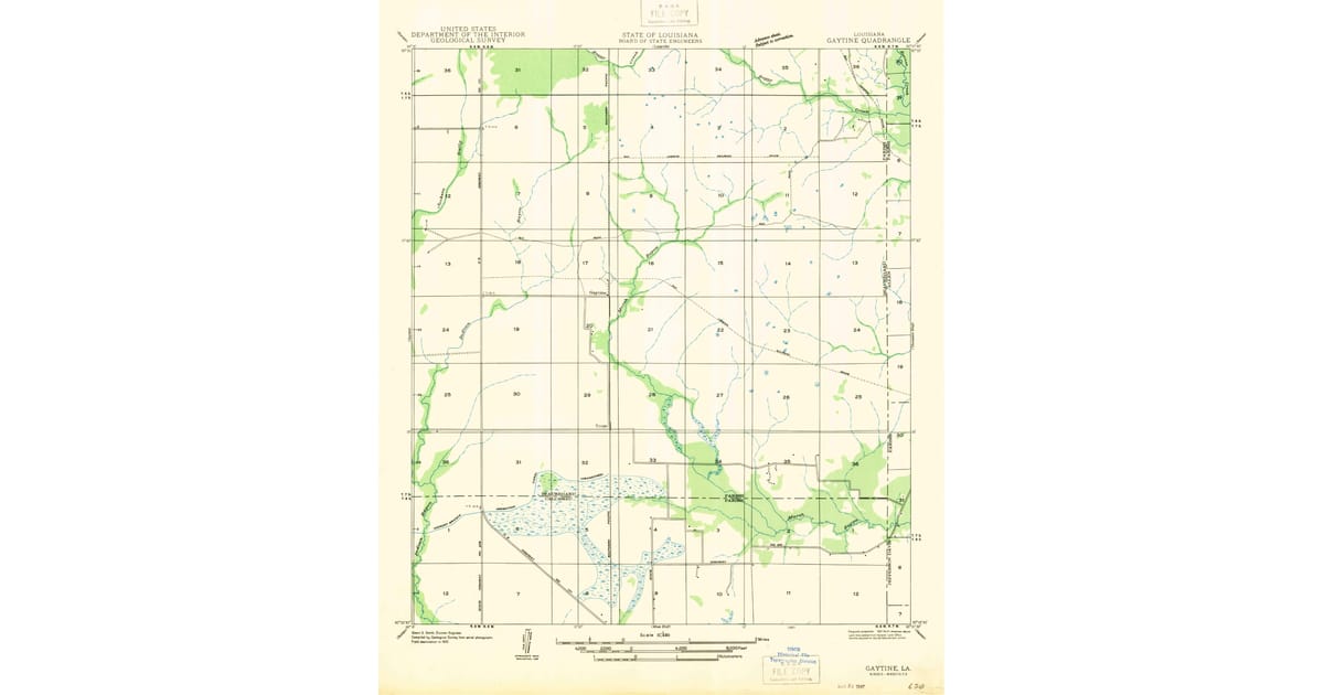 1947 Map of Gaytine, Beauregard Parish, LA — High-Res | Pastmaps
