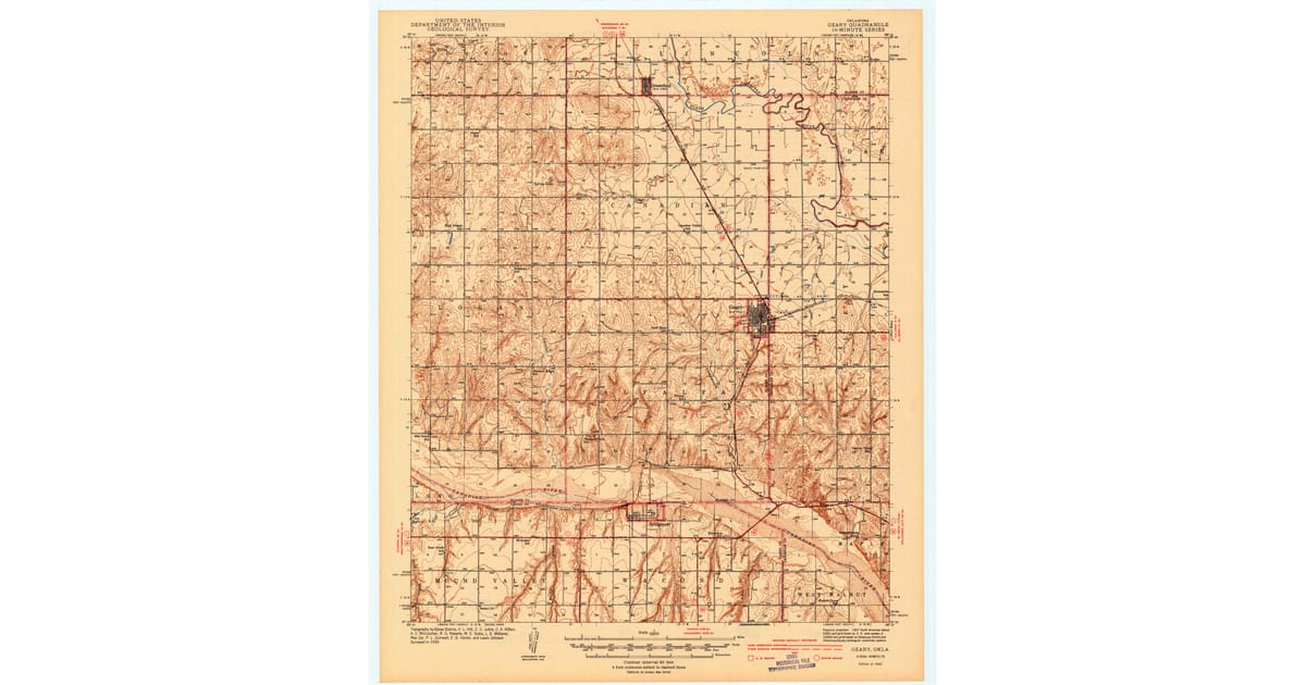 1942 Map of Geary, OK — High-Res | Pastmaps