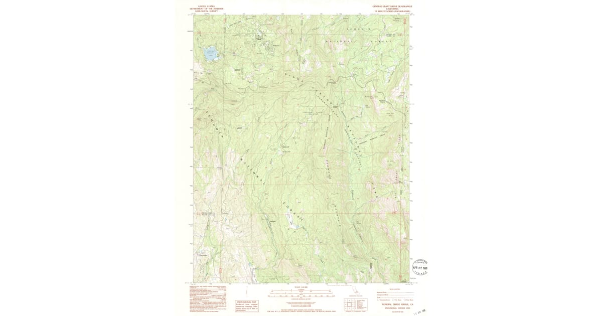 1993 Map of General Grant Grove, Tulare County, CA — High-Res | Pastmaps