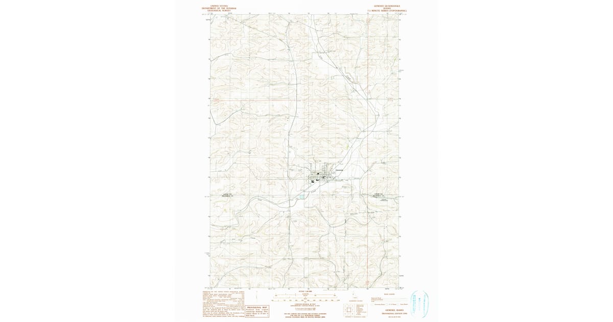 1990 Map of Genesee, ID — High-Res | Pastmaps