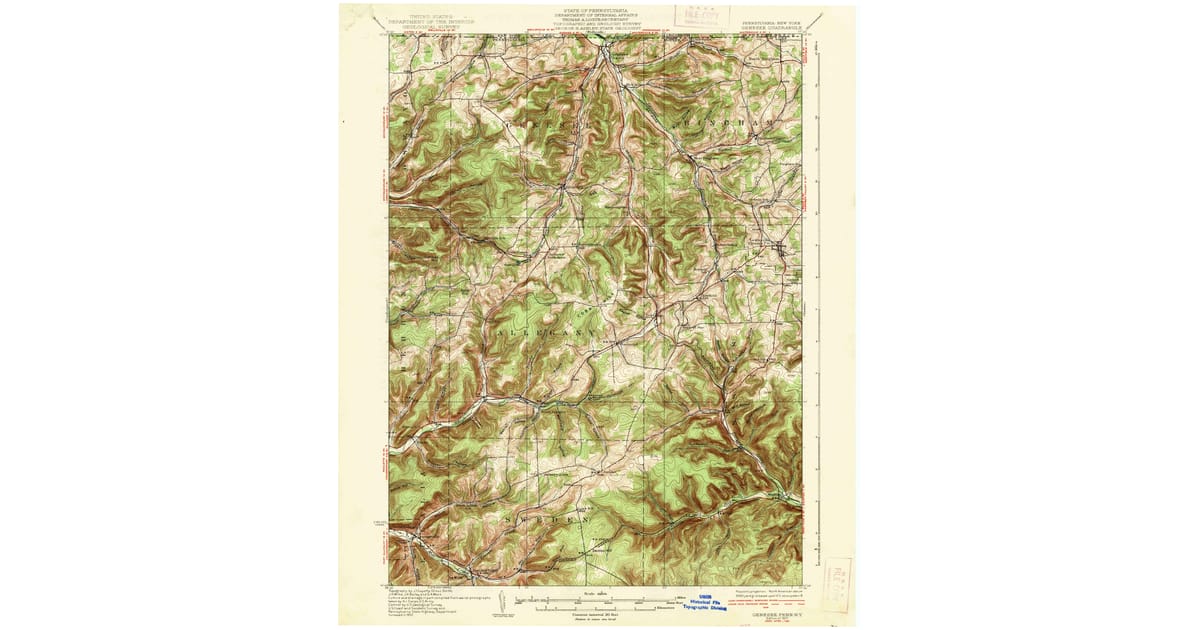 1937 Map of Genesee, Potter County, PA — High-Res | Pastmaps