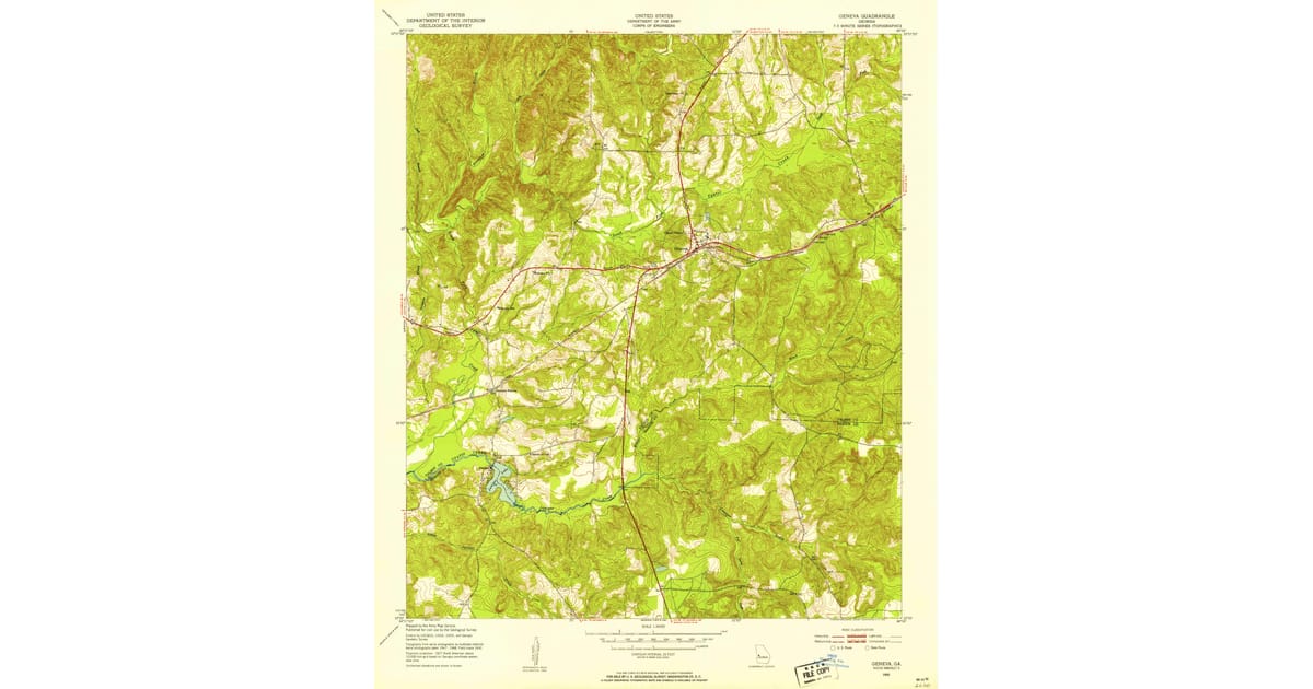 1950 Map of Geneva, GA — High-Res | Pastmaps