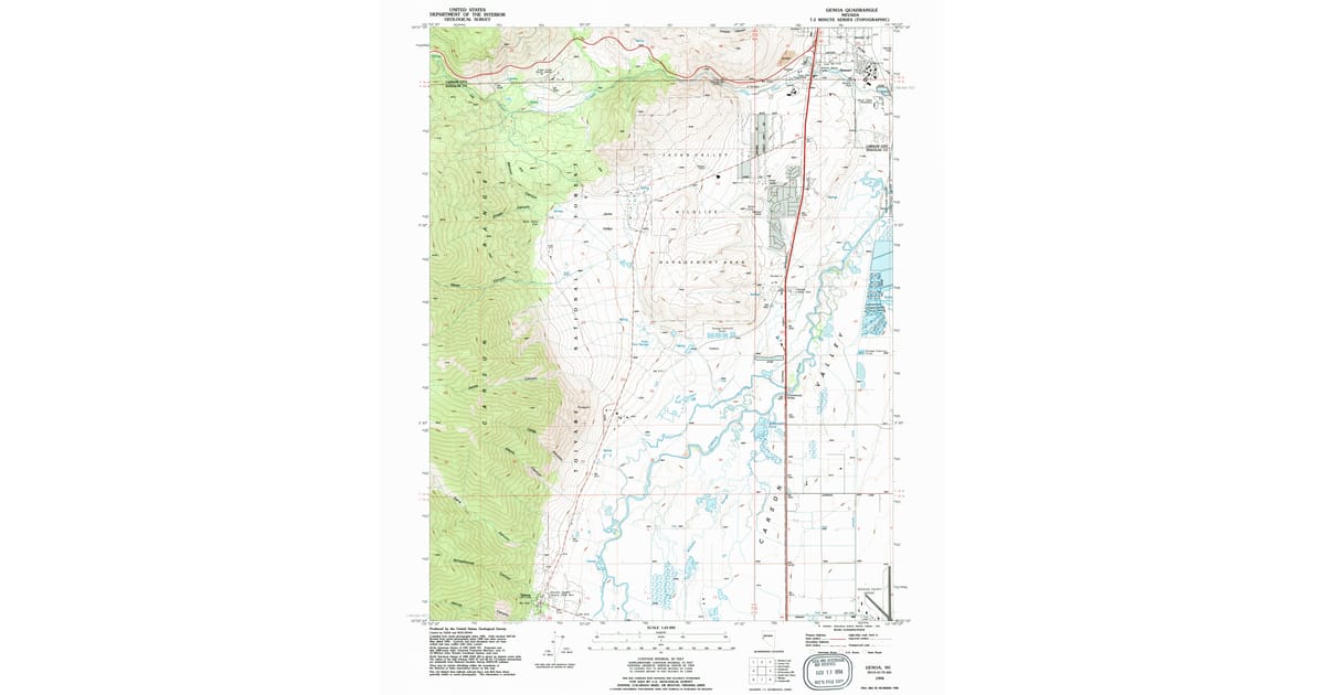 1994 Map of Genoa, NV — High-Res | Pastmaps