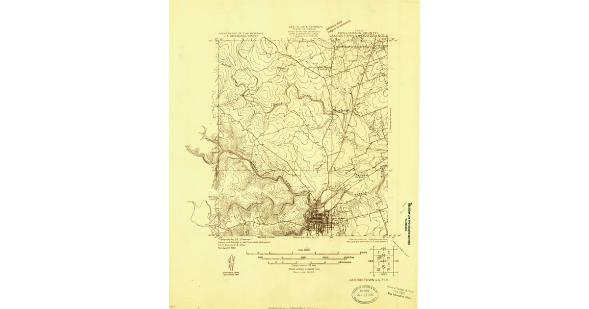 1925 Map of Georgetown 4-b, Williamson County, TX — High-Res | Pastmaps
