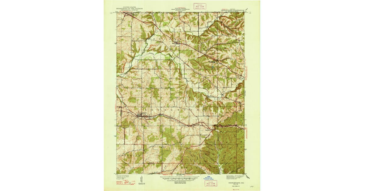 1947 Map of Georgetown, IN — High-Res | Pastmaps