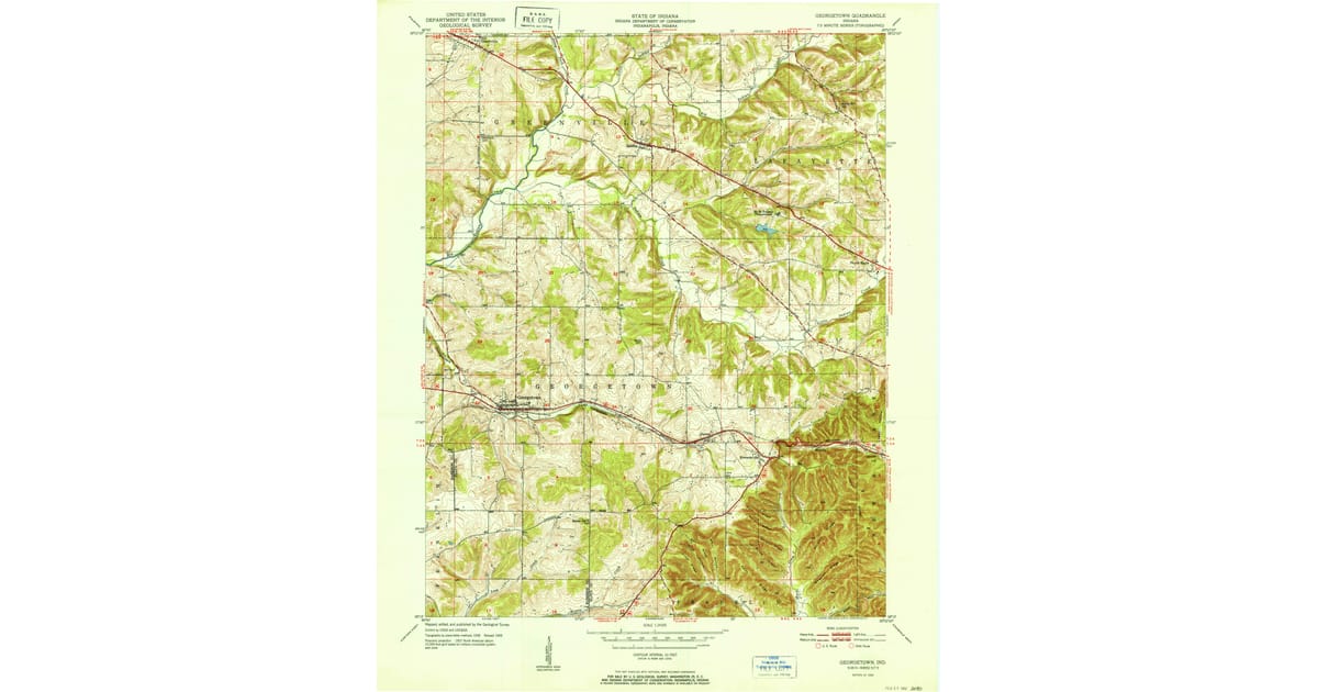 1952 Map of Georgetown, IN — High-Res | Pastmaps