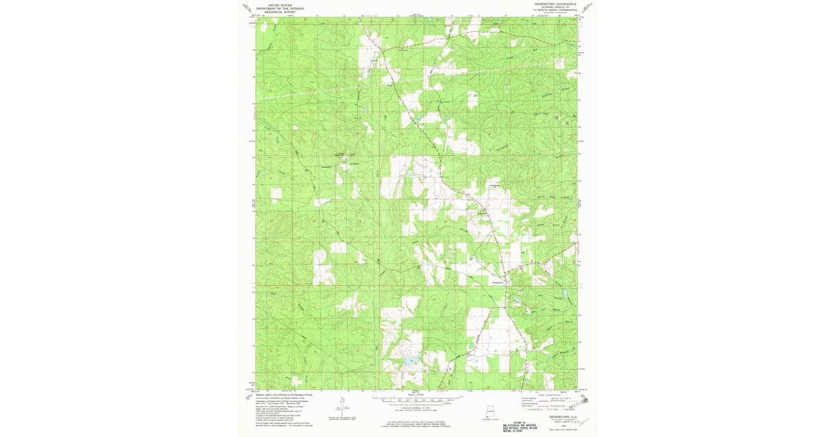1982 Map of Georgetown, Mobile County, AL — High-Res | Pastmaps