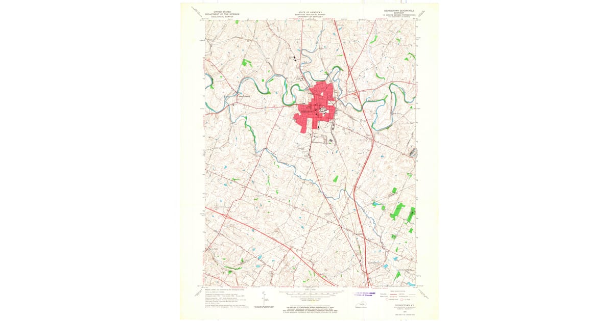 1965 Map of Georgetown, KY — High-Res | Pastmaps