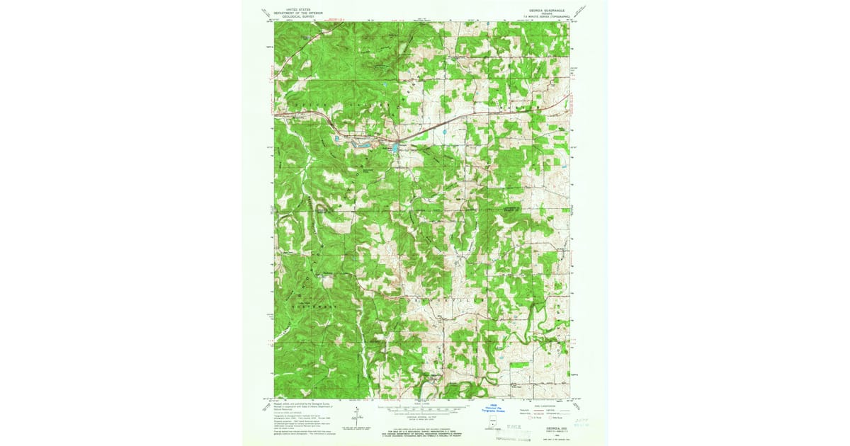 1965 Map of Georgia, Lawrence County, IN — High-Res | Pastmaps