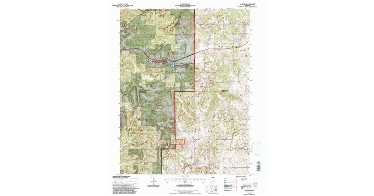 1993 Map of Georgia, Lawrence County, IN — High-Res | Pastmaps