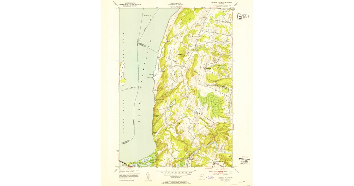 1948 Map of Georgia Plains, Chittenden County, VT — High-Res | Pastmaps