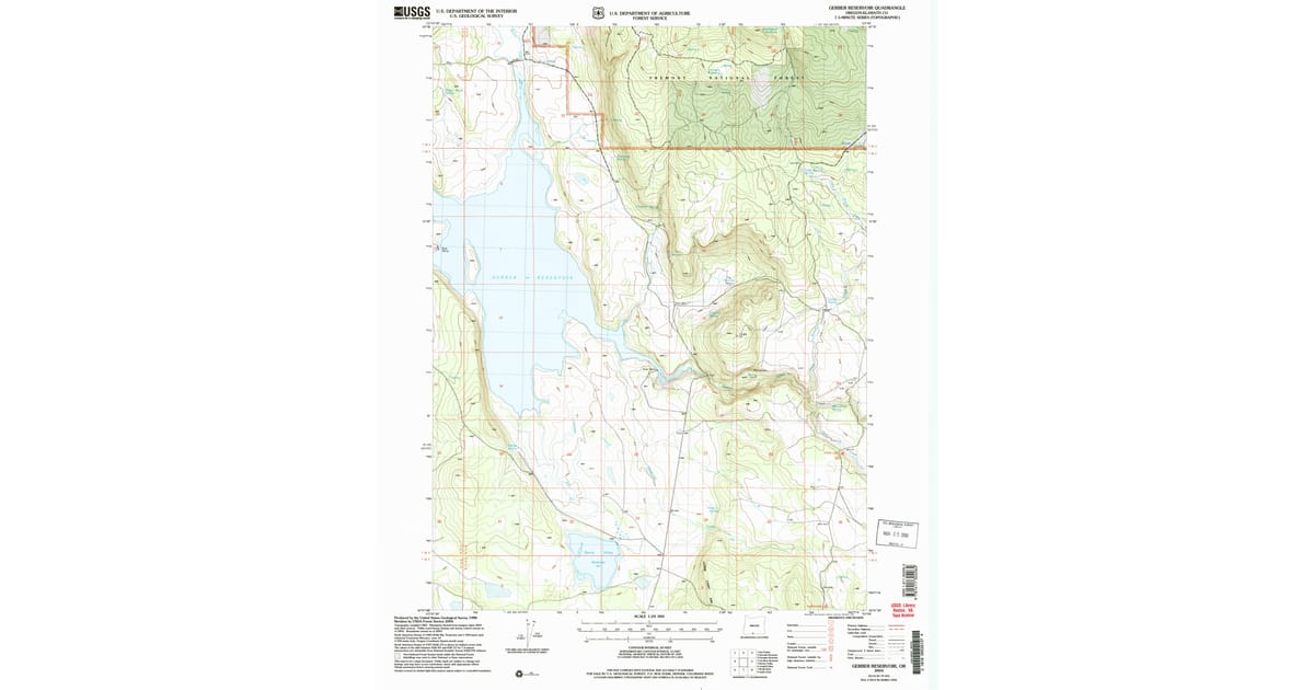 2004 Map of Gerber Reservoir, Klamath County, OR — High-Res | Pastmaps