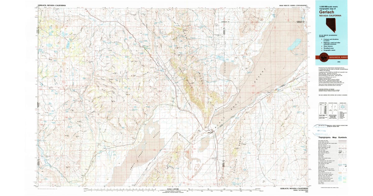 1981 Map of Gerlach, NV — High-Res | Pastmaps